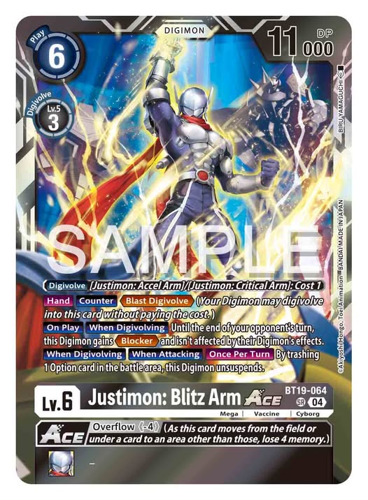 Justimon: Blitz Arm ACE [Bt19-064] – Vault of the Cards